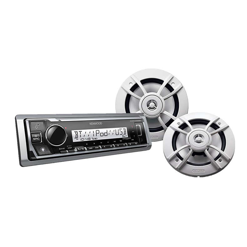 Kenwood PKG-MR328BT Marine Retail Pack (KMR-M328BT + KFC-1633MRW ...